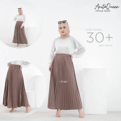 Promo Rok plisket panjang jumbo /Rok rempel ok Kerja muslim wanita/Rok ...
