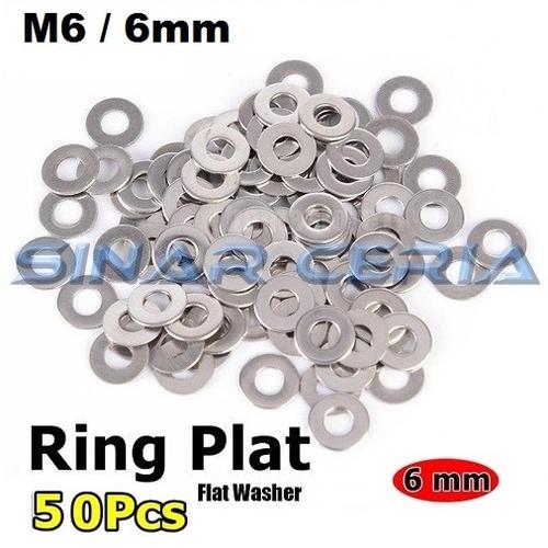 Jual RING PLAT M 6 - RING BAUT M6 GALVANIS FLATE WASHER ISI 50 PCS ...