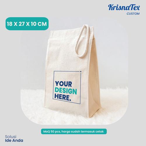 Jual Custom Tas Hampers Kanvas Natural - Kemasan Hamper Bekal Lunch Bag ...