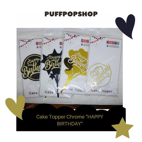 Jual Cake Topper HAPPY BIRTHDAY Chrome - Kota Bandung - puffpopshoptts ...