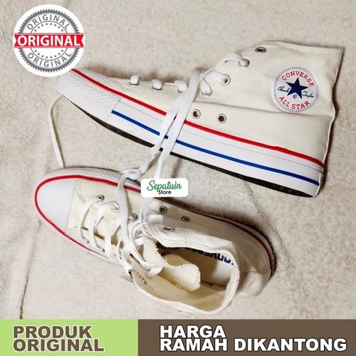 Jual sepatu converse original putih/all star high classic white wanita ...
