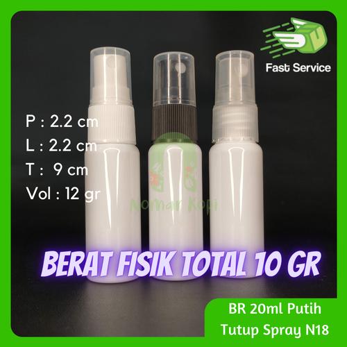 Promo BOTOL 20ML PUTIH SPRAY MIST BR PET TEBAL PARFUM SANITIZER OIL ...