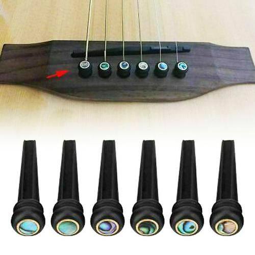Jual Pin Bridge Kayu Ebony Gitar Akustik (6 PCS) Folk Guitar Impor GP ...