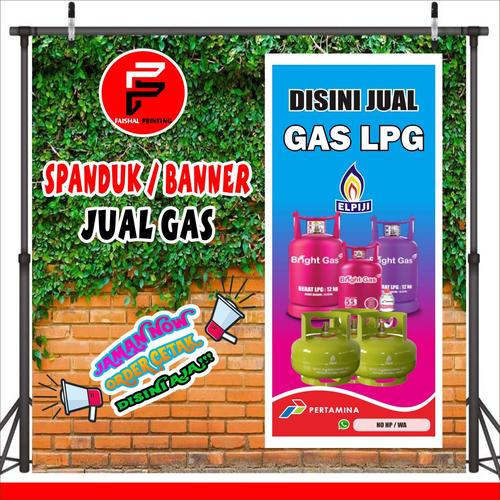 Jual banner toko gas elpiji spanduk warung gas lpg ukuran 0,6 x 1,6 m ...