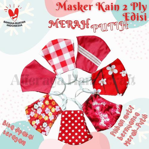 Jual Masker Kain 2 Lapis Merah-Putih | Masker Couple Family Merah Putih ...