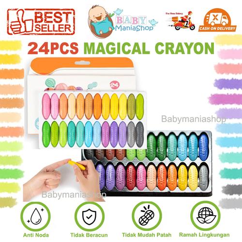Jual Magical Crayon 24 pcs Crayons Set Bayi Anak Peanut Yplus UK Mudah ...