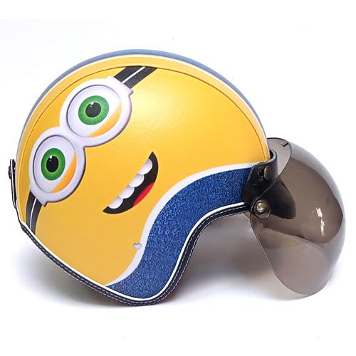 Promo Helm Retro Bogo Kulit Motif Murah Dewasa Caracter Minion allsize ...