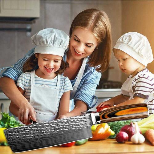 Jual Pisau Dapur Damascus Chef Knife Santoku Cleaver 7 Inch *1R07 ...