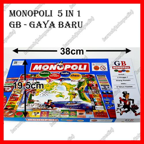 Jual Monopoli 5 in 1 5in1 Monopoly Halma Ular Tangga Ludo Catur ...