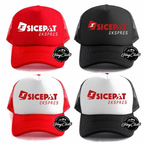 Jual Topi Sicepat Ekspres Trucker - Topi Sicepat - Merah-Putih, Sablon ...