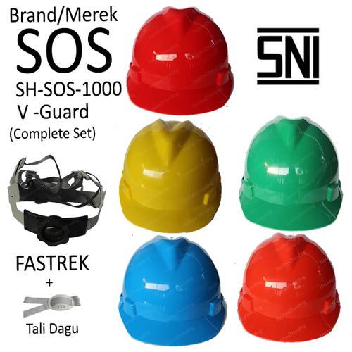 Jual Helm Proyek / Safety Helmet Super V-Guard SOS FASTREK + Tali Dagu ...