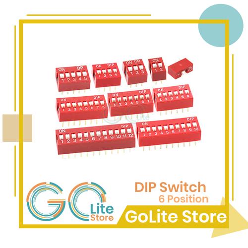 Jual DIP Switch 6 Position Red 2.54MM Pitch - Kota Bandung - GoLite Store Bandung | Tokopedia