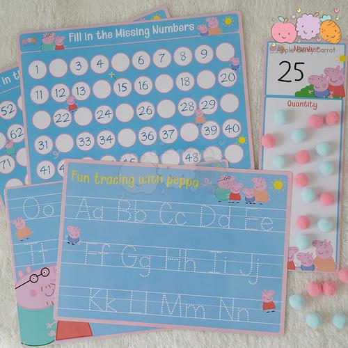 Jual TRACING LETTERS, NUMBERS AND COUNTING WORKSHEET Apple berry carrot ...