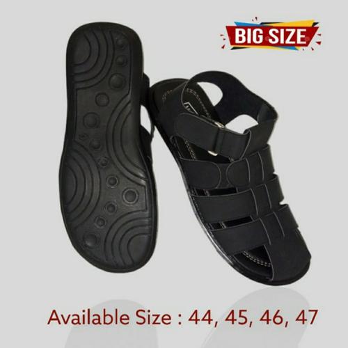 Jual Sendal Flat Big Size 44 45 46 47 /Sepatu Sandal Kulit Pria Bapak2 ...