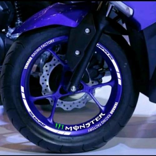 Jual Sticker Velg Cutting Sticker Yamaha Aerox Monster White-green ...