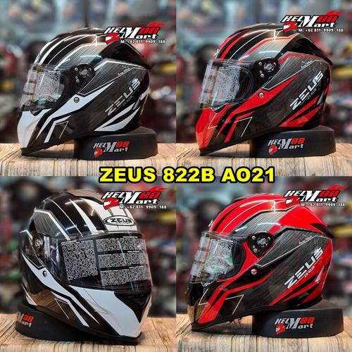 Jual Zeus 822B AO21 Helm Zeus FLAT VISOR ZS-822B ZS822 822 (FREE VISOR ...