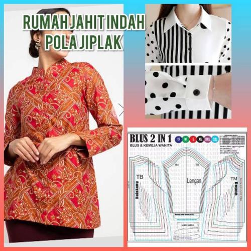 Jual POLA JIPLAK BLUS dan KEMEJA WANITA 6 UKURAN - Pola Instan S - Kab ...