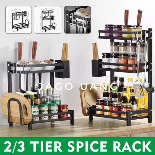 Jual Rak Bumbu Dapur Botol Spice Rack Multifungsi Stainless Anti Karat ...