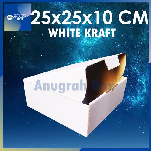 Jual Kardus PUTIH uk 25x25x10 cm (ECER) Die Cut Box Kotak Packing Baju ...