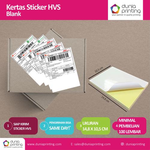 Jual Stiker Label Pengiriman HVS a6-100 lembar uk 10.5 x 14.8 cm ...