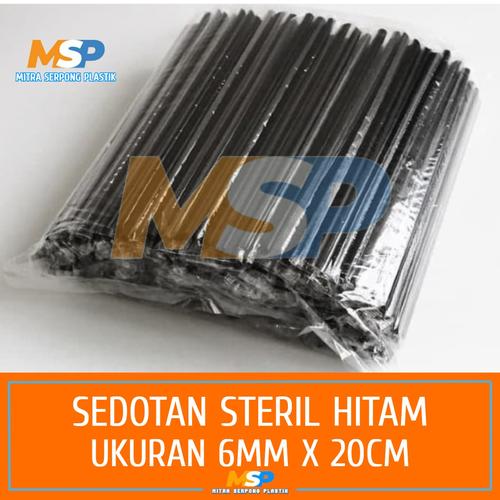 Jual Sedotan Hitam & Transparan 6mm x 20cm Hygienis Steril - Transparan ...