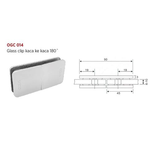 Jual Konektor Kaca ke Kaca 180 Derajat Glass Clip Connector Glass To ...