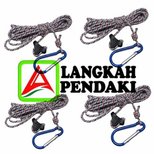 Jual Paket 4 pcs Tali Flysheet Tenda Terpal Awning Guy line Carabiner ...