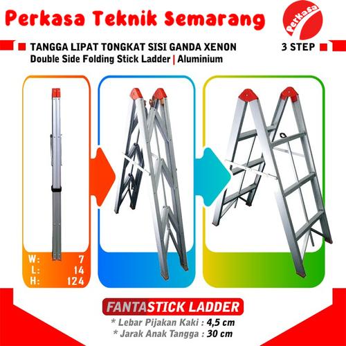 Jual Tangga Lipat Aluminium Stik XENON 3S 1,2M Folding Stick Ladder 3 ...