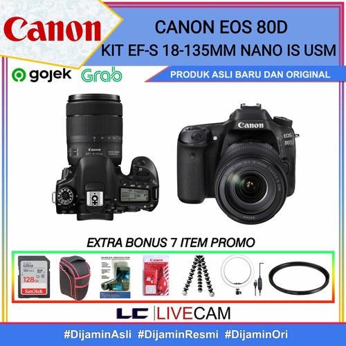 Promo CANON EOS 80D KIT 18-135MM NANO IS USM / KAMERA CANON 80D KIT 18-135MM - BODY ONLY ...