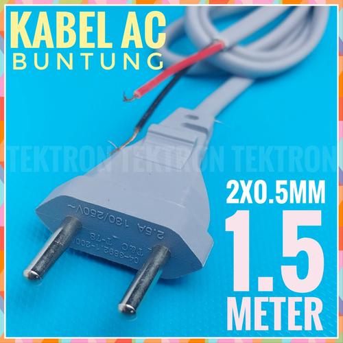 Jual Kabel AC Power Cord 1.5 meter 150 cm 2x0.5mm2 Warna Abuabu - Kota ...