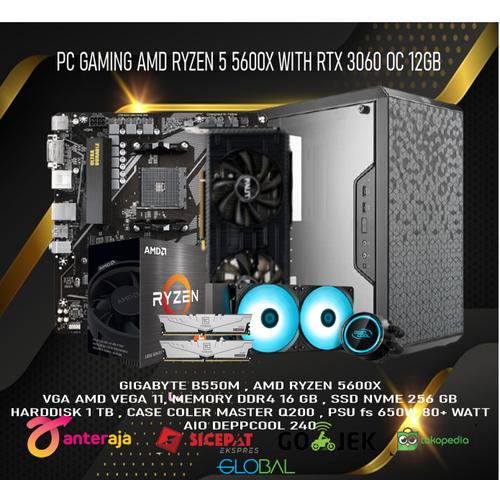 Jual PC GAMING AMD RYZEN 5600X / RTX 3060 12 GB / 16GB/SSD NVME 512 ...