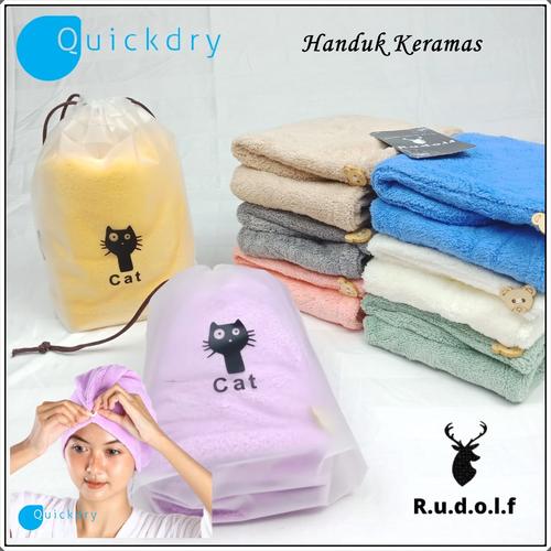 Jual Handuk Kepala Keramas Pengering Rambut Microfiber Rudolf Quickdry ...