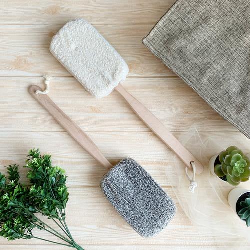 Jual Spon Mandi Premium Busa Lapis Kain dengan Gagang Kayu - Abu-abu ...