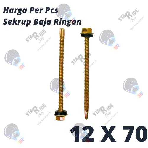 Jual Baut Sekrup Skrup Secrup Scrup Roofing Ruping Baja Ringan 12X70 ...