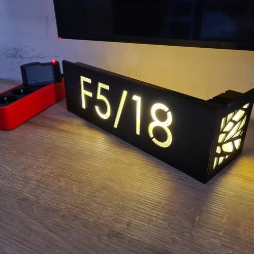 Jual Nomor Rumah Akrilik Motif Modern Minimalis Include LED - Plus LED ...