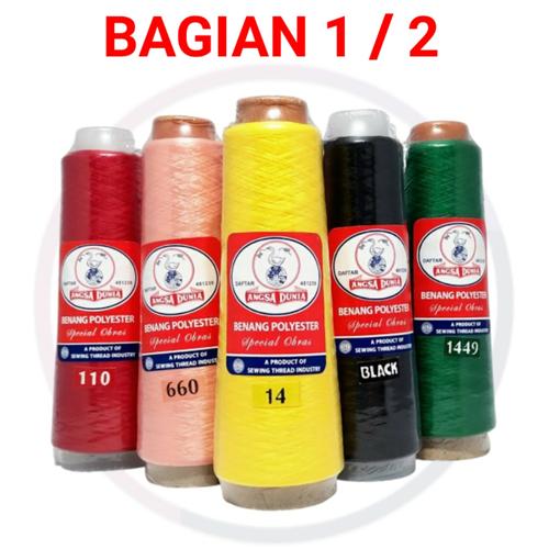 Jual Benang jahit obras / benang polyester angsa dunia - Hitam - Kota ...