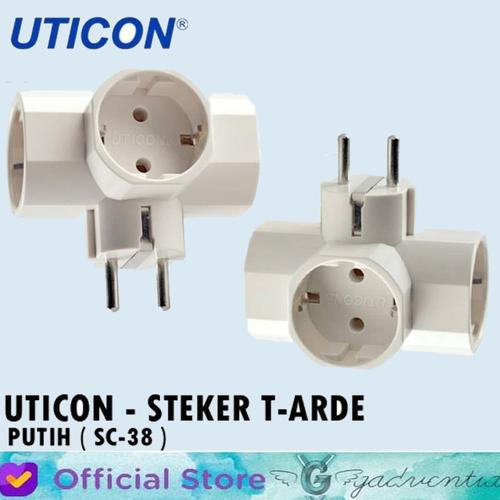 Jual UTICON SC-38 STEKER T ARDE SC38 SAMBUNGAN STOP KONTAK 3 LUBANG ...
