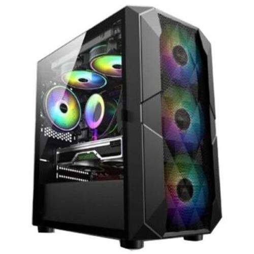 Promo CASING ENLIGHT BLACK SILVER - MESH TEMPERED GLASS GAMING CASE ...