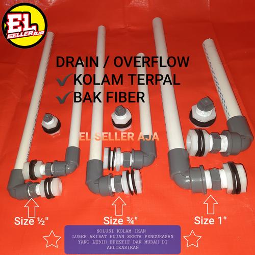 Jual Saluran pembuangan drain dan overflow kolam terpal ikan - (1) 1 ...
