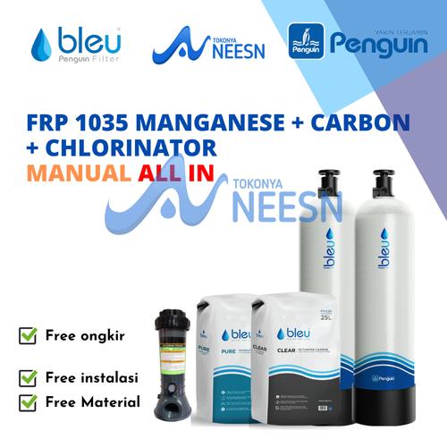 Jual Paket Filter air BLEU FRP 1035 Mangan +Carbon +Chlorinator MANUAL ...