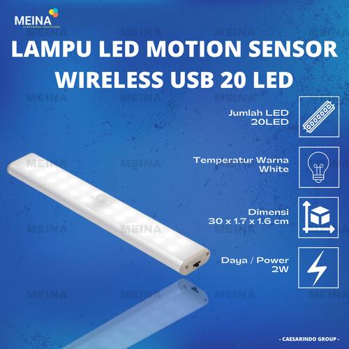 Jual LAMPU LED STRIP 20 LED HIAS TEMPEL DINDING SENSOR GERAK LEMARI ...