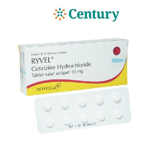 Jual RYVELL 10 MG 1 STRIP ISI 10 TABLET / CETIRIZINE / BERSIN / FLU ...