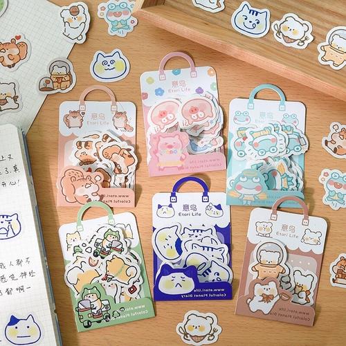 Jual 40 Lembar Sticker Pack Kartun Planner Scrapbook Journal DIY - BEAR ...