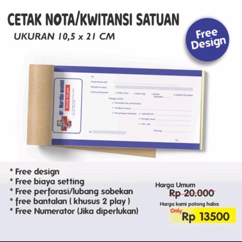 Jual NOTA KWITANSI CUSTOM 10,5×21cm - CETAK NOTA 2RANGKAP - 2ply - Kota ...