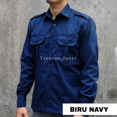 Jual Baju seragam pdl pdh lengan panjang biru navy enzino - Biru Navy ...