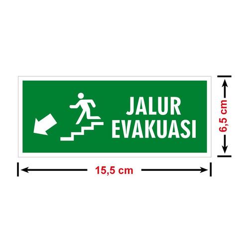 Jual Sticker Vinyl " JALUR EVAKUASI TURUN KIRI " - Jakarta Pusat - CAHYADI MART | Tokopedia