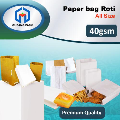 Jual paper bag - kantong kertas - food grade - bungkus kemasan roti ...