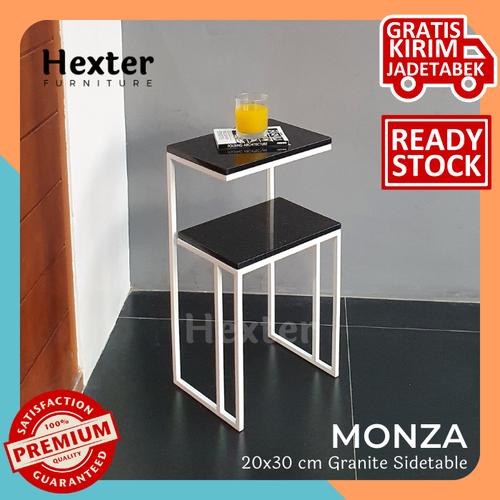 Jual MONZA - Rak Sudut Side Table / Nakas Granit Besi Bedside Table ...
