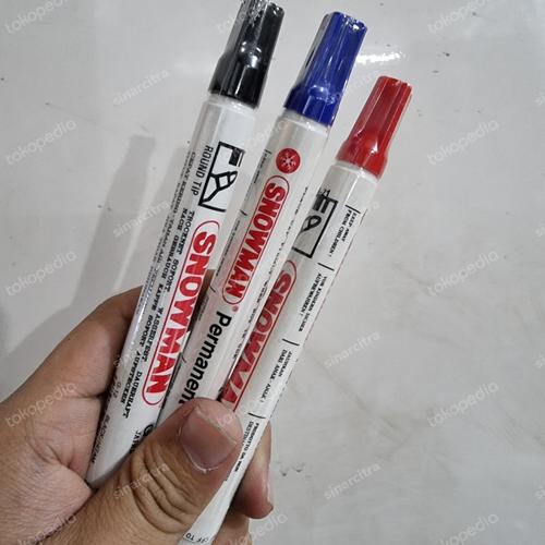 Jual spidol snowman permanent marker - Biru - Kota Samarinda ...