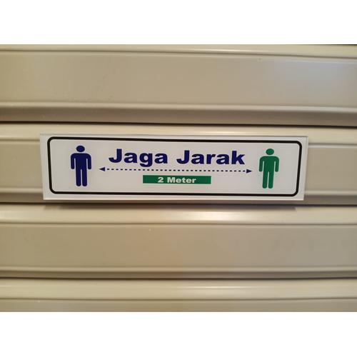 Jual sign stiker JAGA JARAK 2 Meter / sticker rambu jaga jarak ...